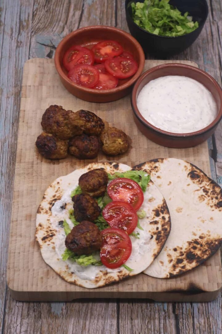 Indian Koftas with Mint Yogurt and Flatbreads - Felly Bull