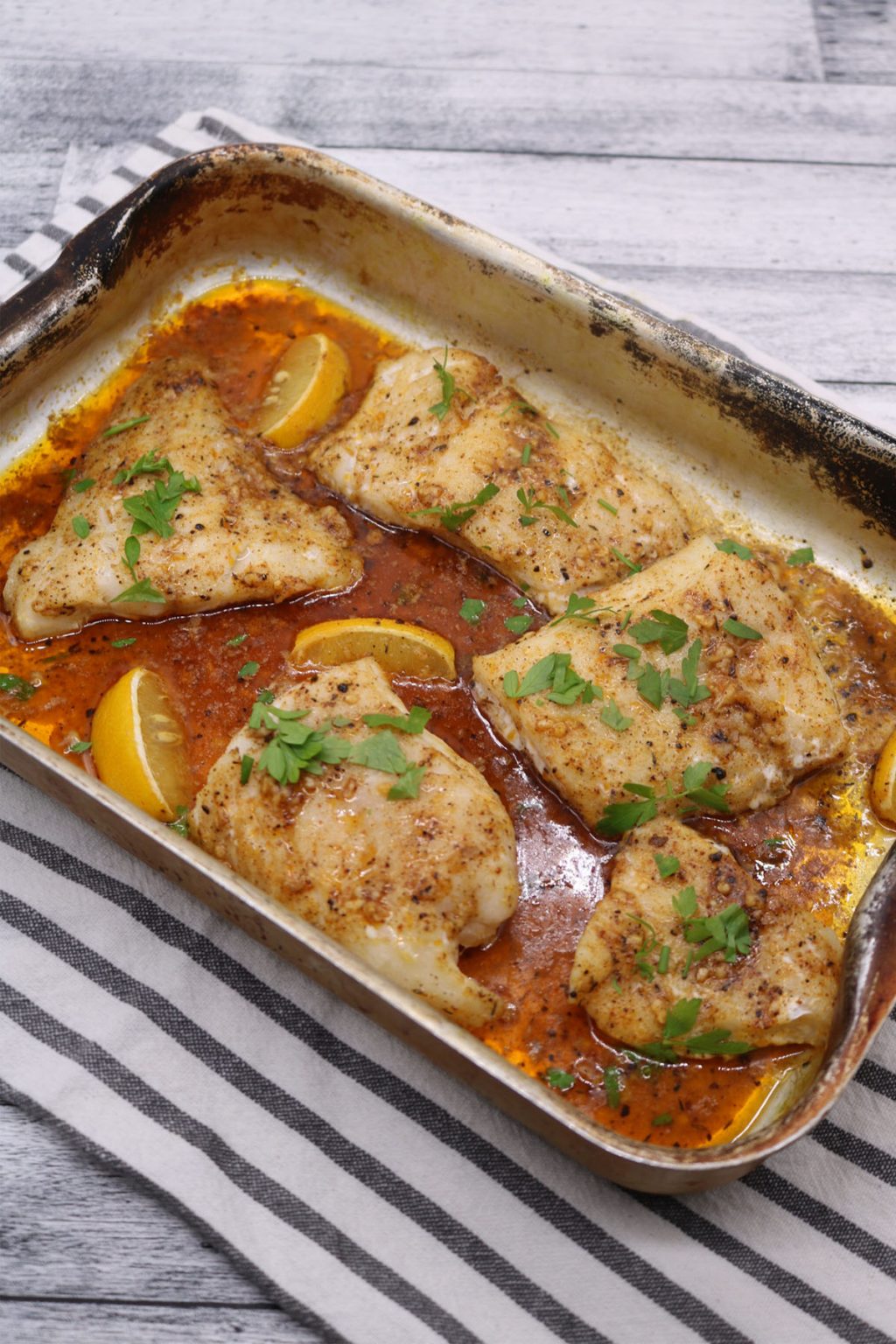 Baked Cajun Garlic Butter Cod - Felly Bull