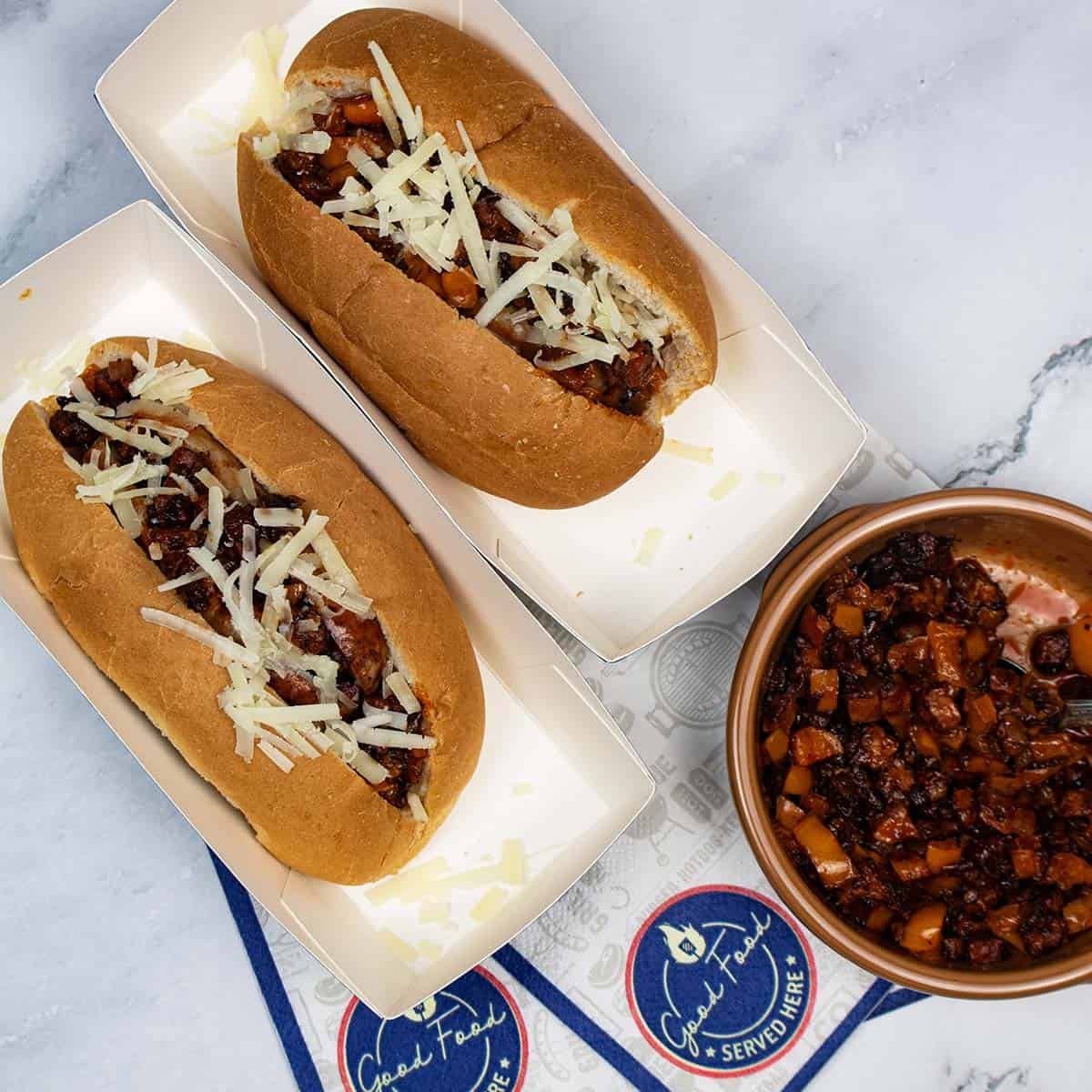 Pork Dogs with Chorizo Relish - Felly Bull