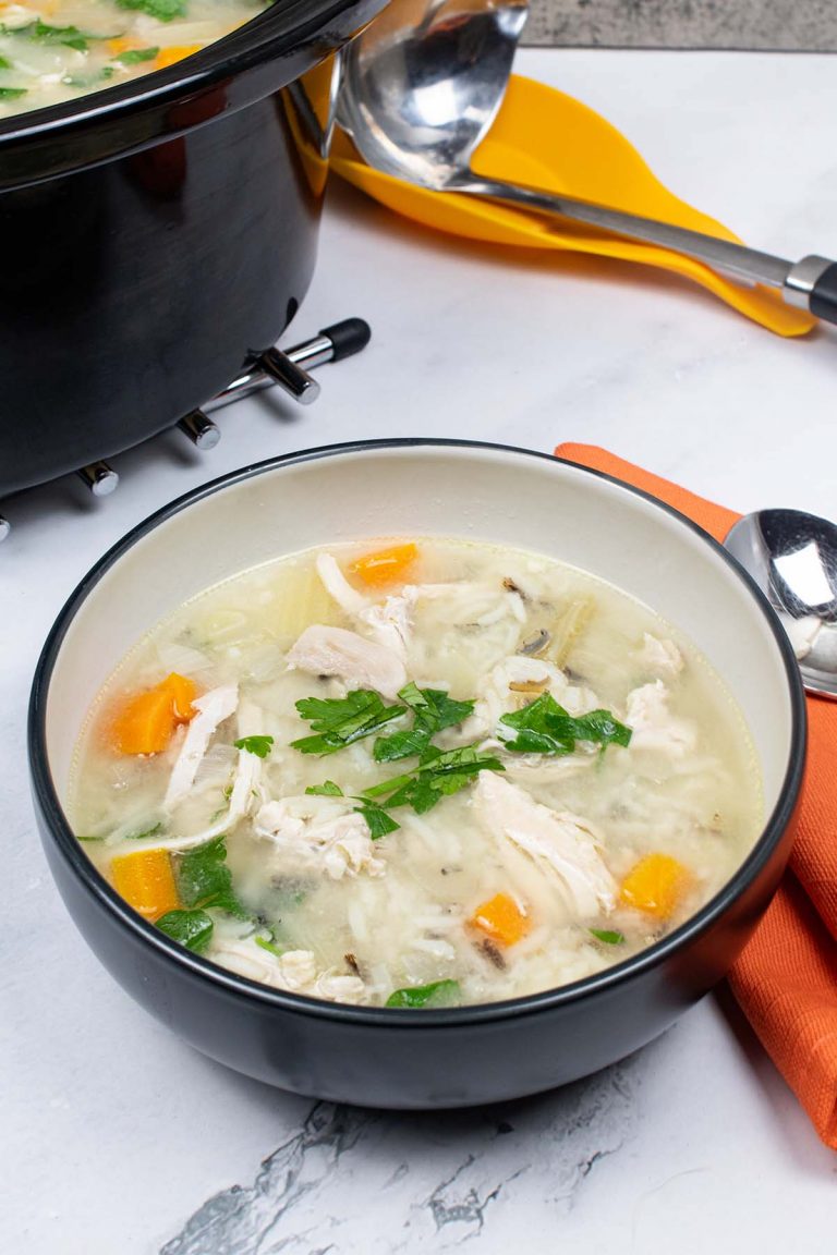 Slow Cooker Chicken, Basmati and Wild Rice Soup - Felly Bull
