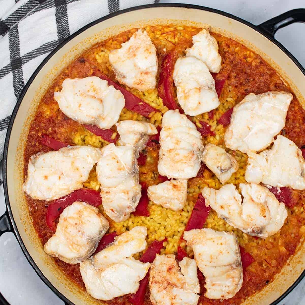 Rice with Monkfish, Saffron and Red Peppers - Felly Bull