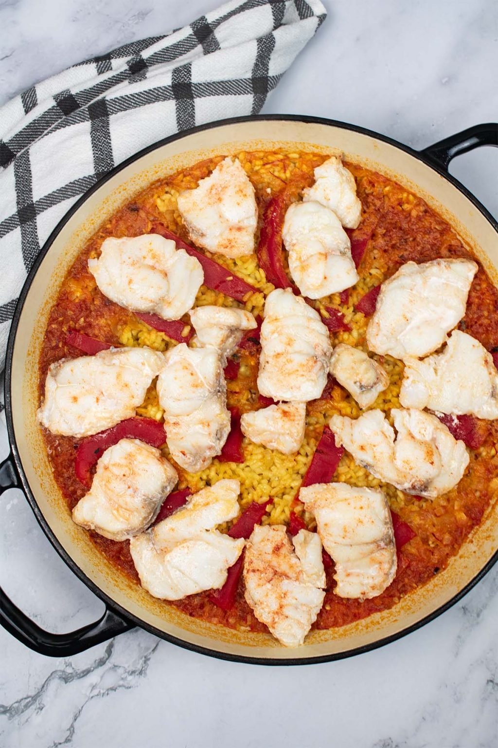 Rice with Monkfish, Saffron and Red Peppers - Felly Bull