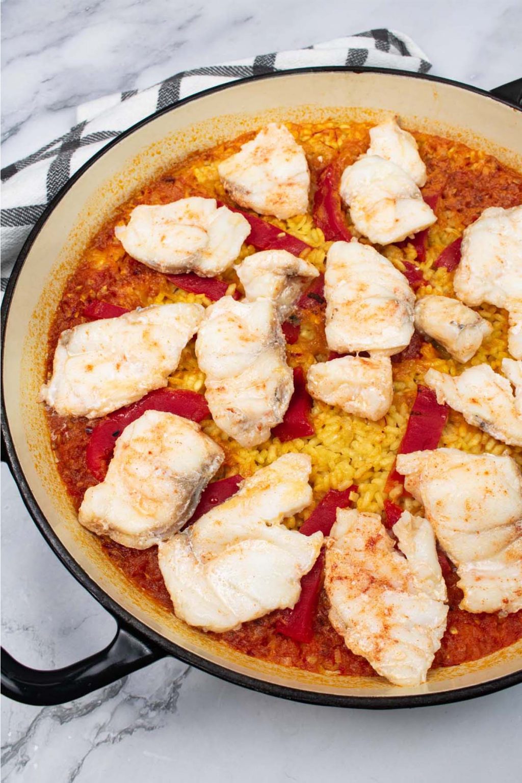 Rice with Monkfish, Saffron and Red Peppers - Felly Bull