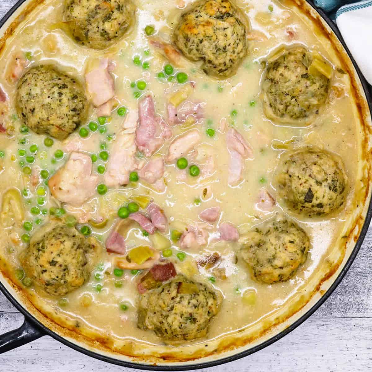 Chicken and Gammon Stew with Buttermilk Dumplings - Felly Bull
