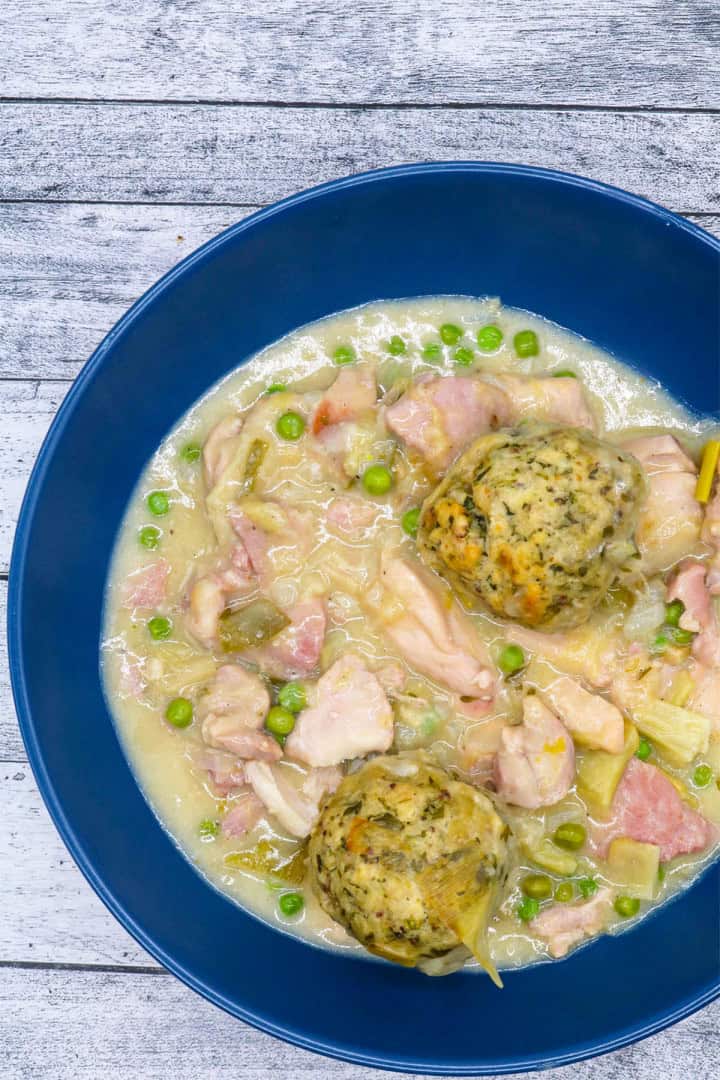 Chicken and Gammon Stew with Buttermilk Dumplings - Felly Bull